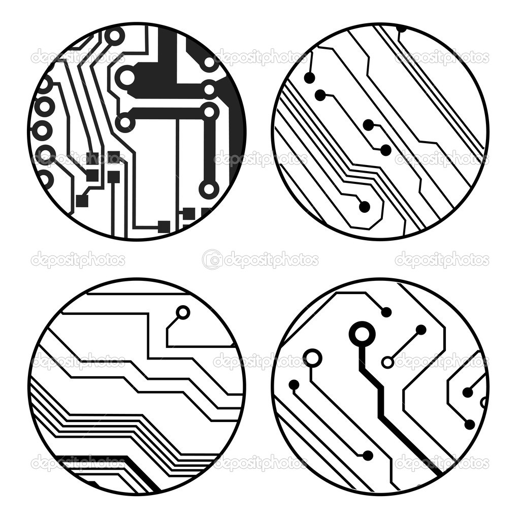 Set of vector black circuit circle balls Stock Vector Image by ©spirit ...