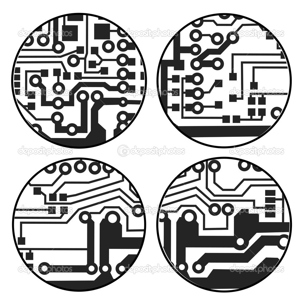 Set of vector black circuit circle balls Stock Vector Image by ©spirit ...