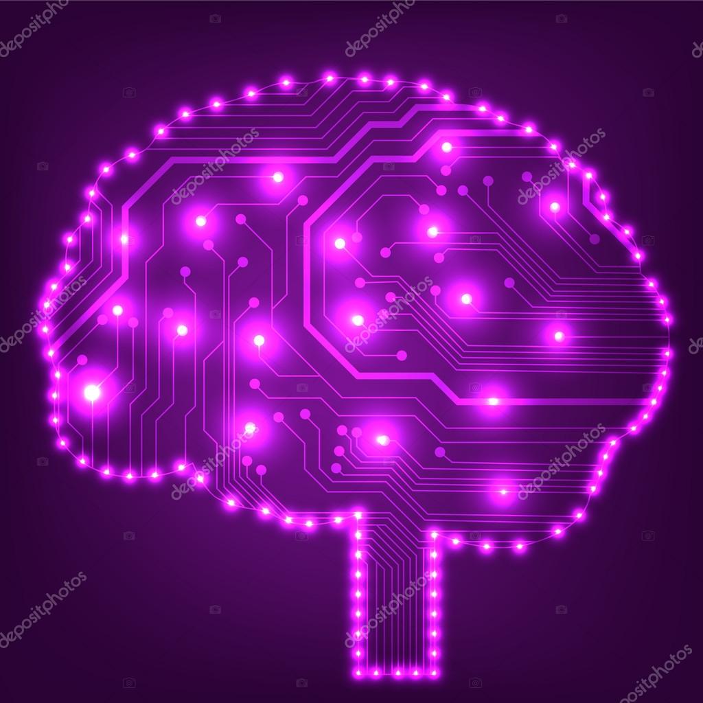 Circuit board computer style brain vector technology background. EPS10 ...
