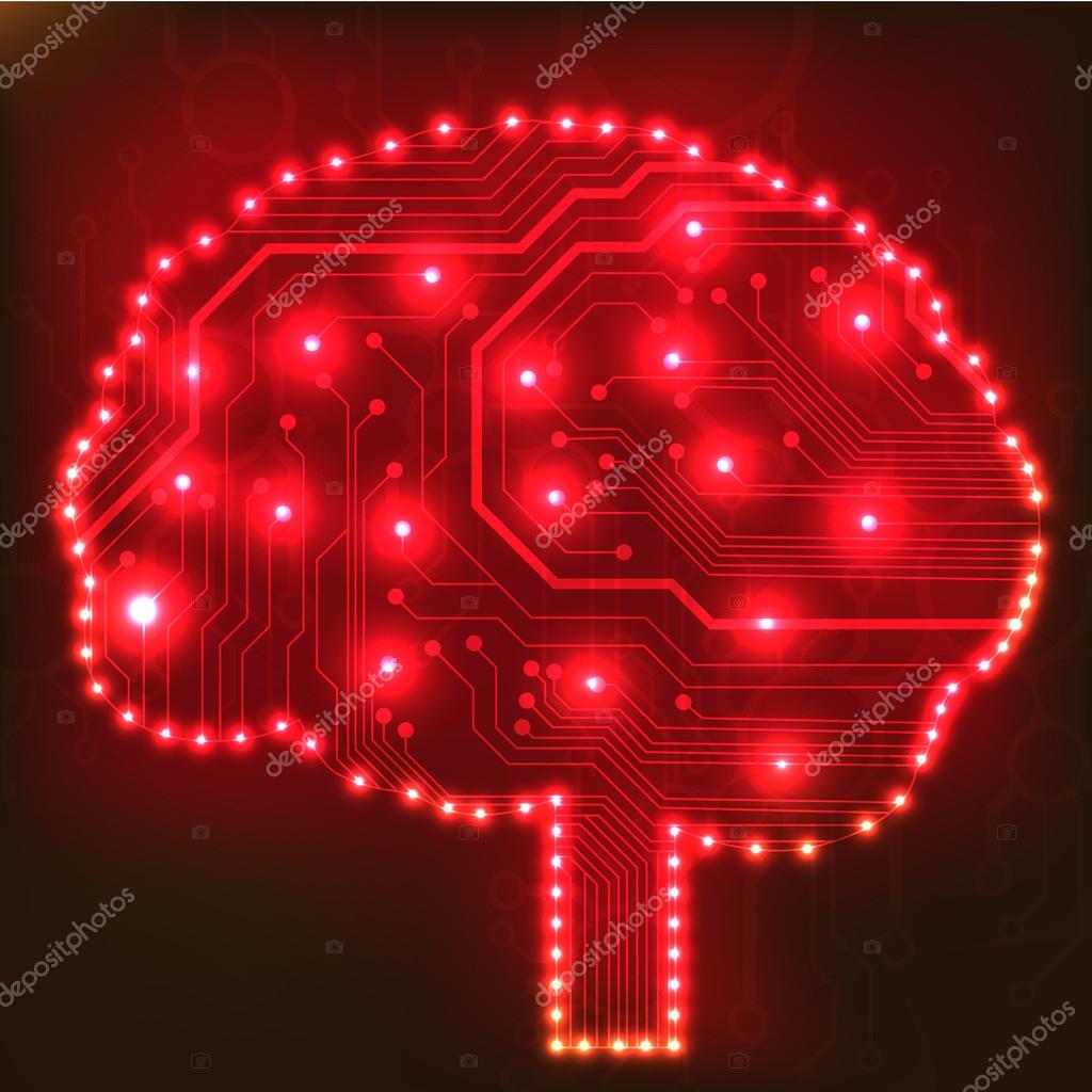 Circuit board computer style brain vector technology background. EPS10 ...