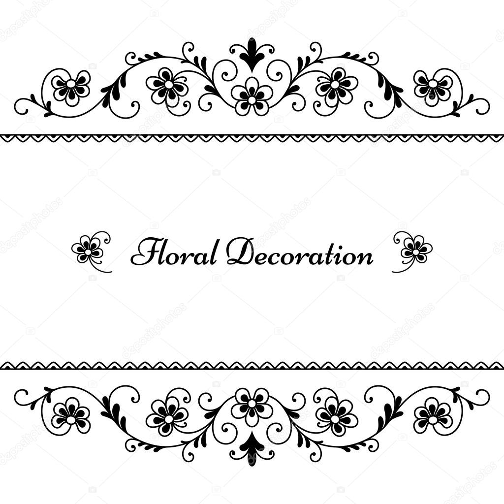 Flowers Black And White Headers