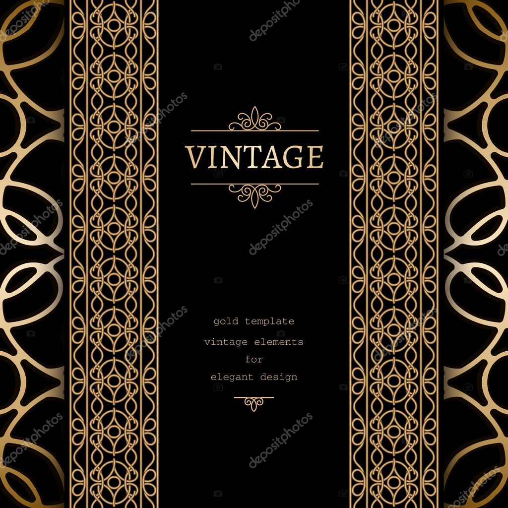 Vintage gold background with ornamental seamless borders premium vector ...