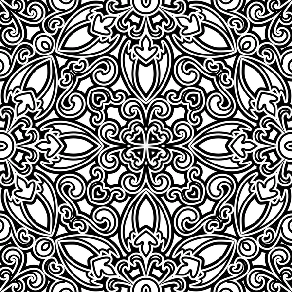 Black and white curly ornament, seamless pattern Stock Vector by ...