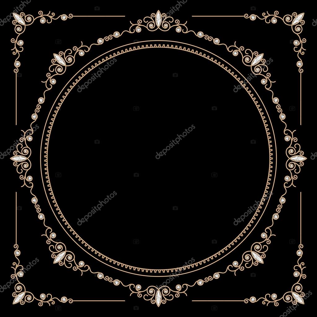 Jewelry gold round frame Stock Vector Image by ©magenta10 #47291845