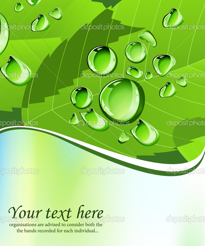 Green water drops background Stock Vector Image by ©mikosha #44809109