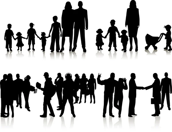 Family Silhouettes — Stock Vector © pablonis #2068847