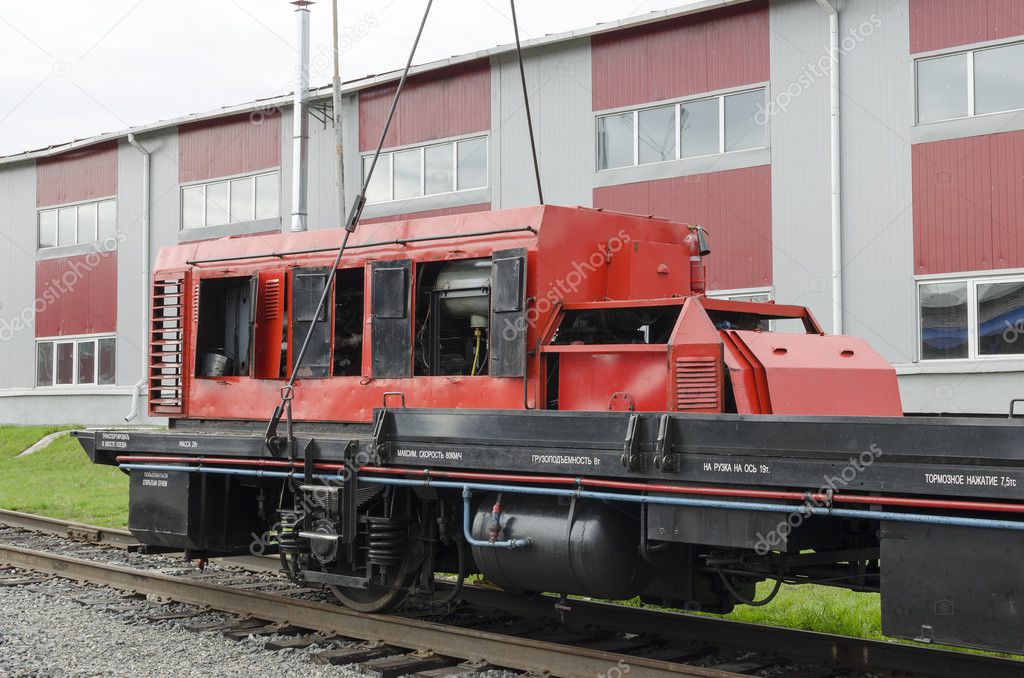Light rail motor for repairing the railroad — Stock Editorial Photo ...