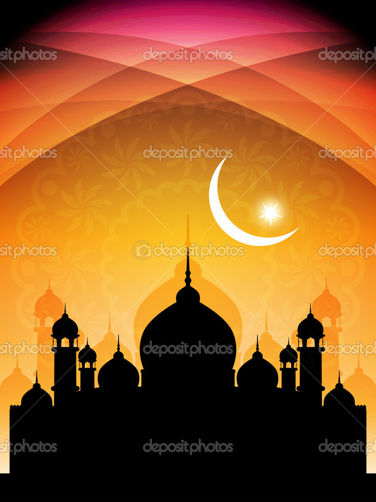 Artistic religious eid background with mosque. ⬇ Vector Image by ...