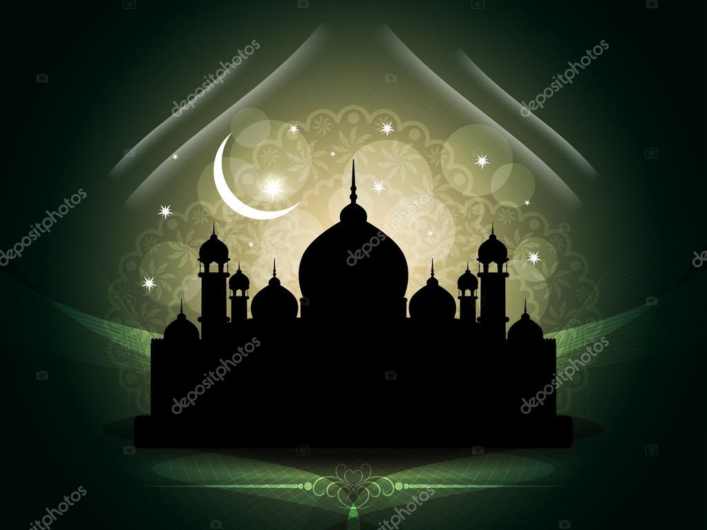 Artistic religious eid background with mosque. Stock Vector Image by ...