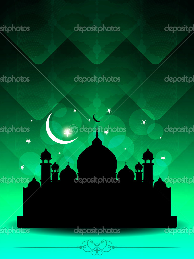 Artistic religious Eid background with mosque. Stock Vector Image by ...