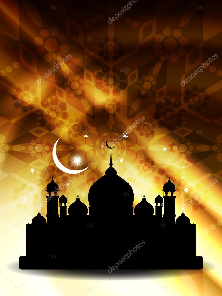 Religious eid background design with mosque. Stock Vector Image by ...
