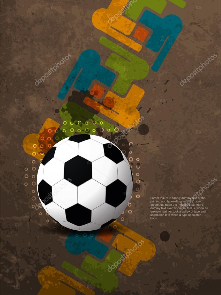 Creative football background with colorful modern design on grunge ...