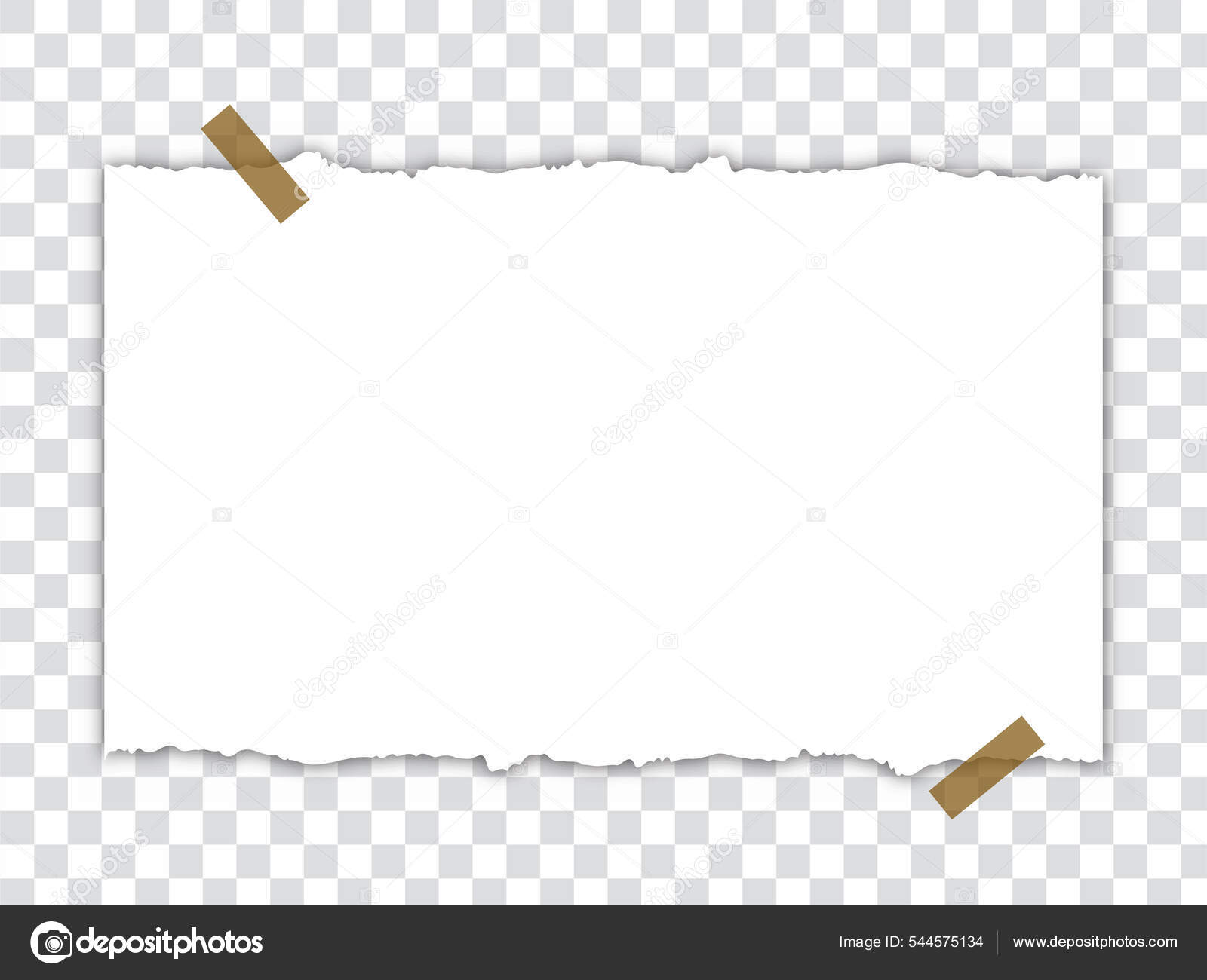 Diseño Pieza Papel Roto Vector Fondo Transparente Vector de stock ...