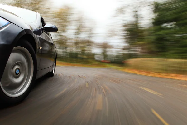 Front side view of black car — Stock Photo © fujji #37428793