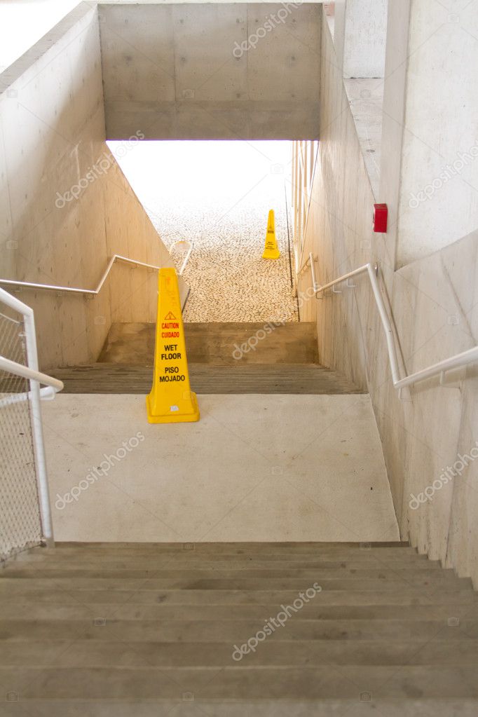 Stairs with Caution signs Stock Photo by ©reicaden 14322429