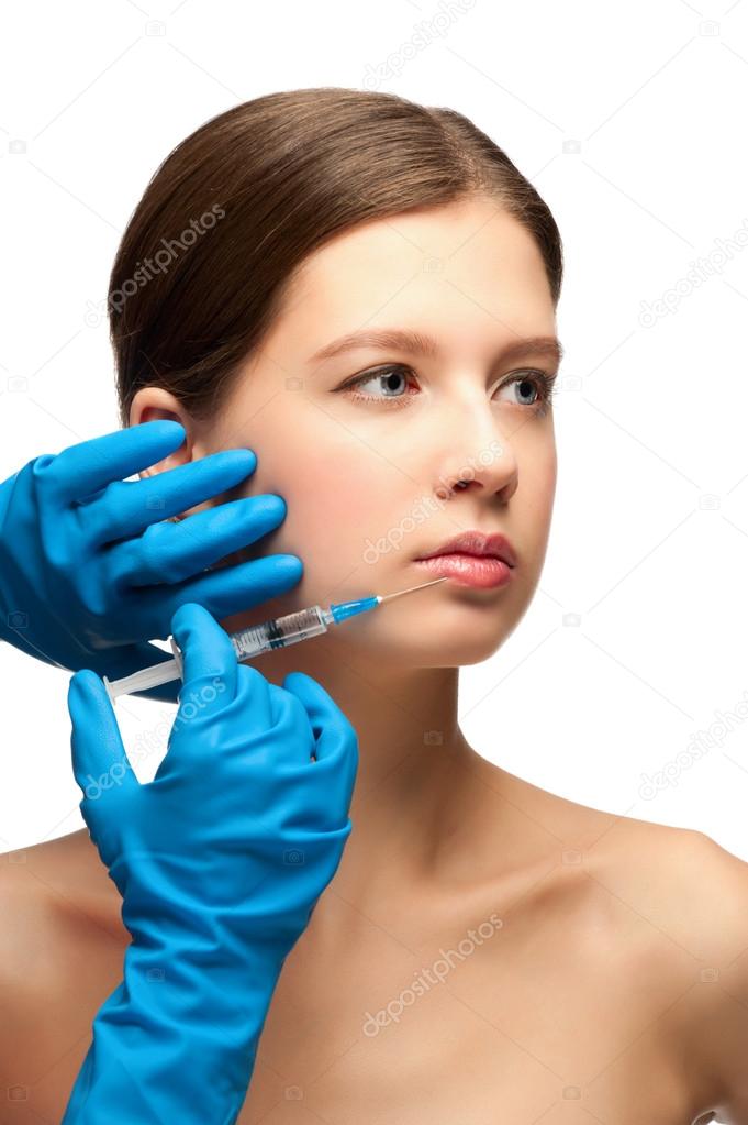 Botox inyectable en los labios: fotografía de stock © Dragonfly666 ...