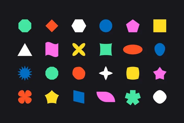Conjunto de forma geom trica b sica. Elementos abstractos estilo brutalismo, figuras simples ...