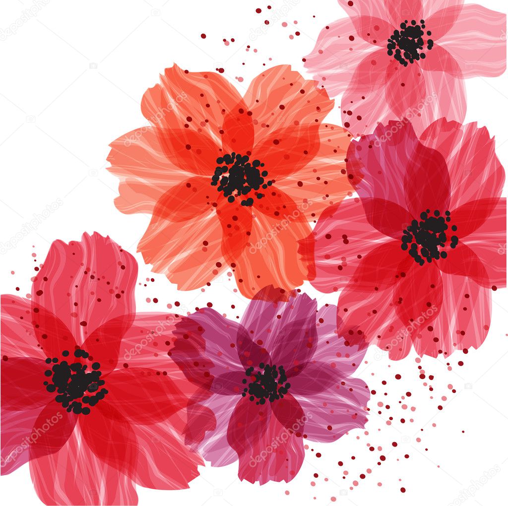 Red flowers Stock Vector by ©ajjjgul 21872821