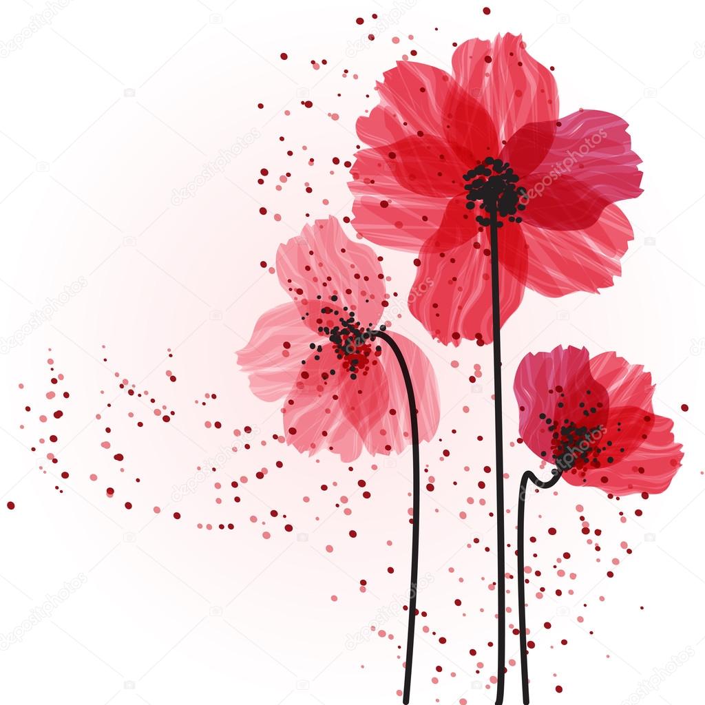 Imágenes: flores rojas | flores rojas — Vector de stock © ajjjgul #37390391