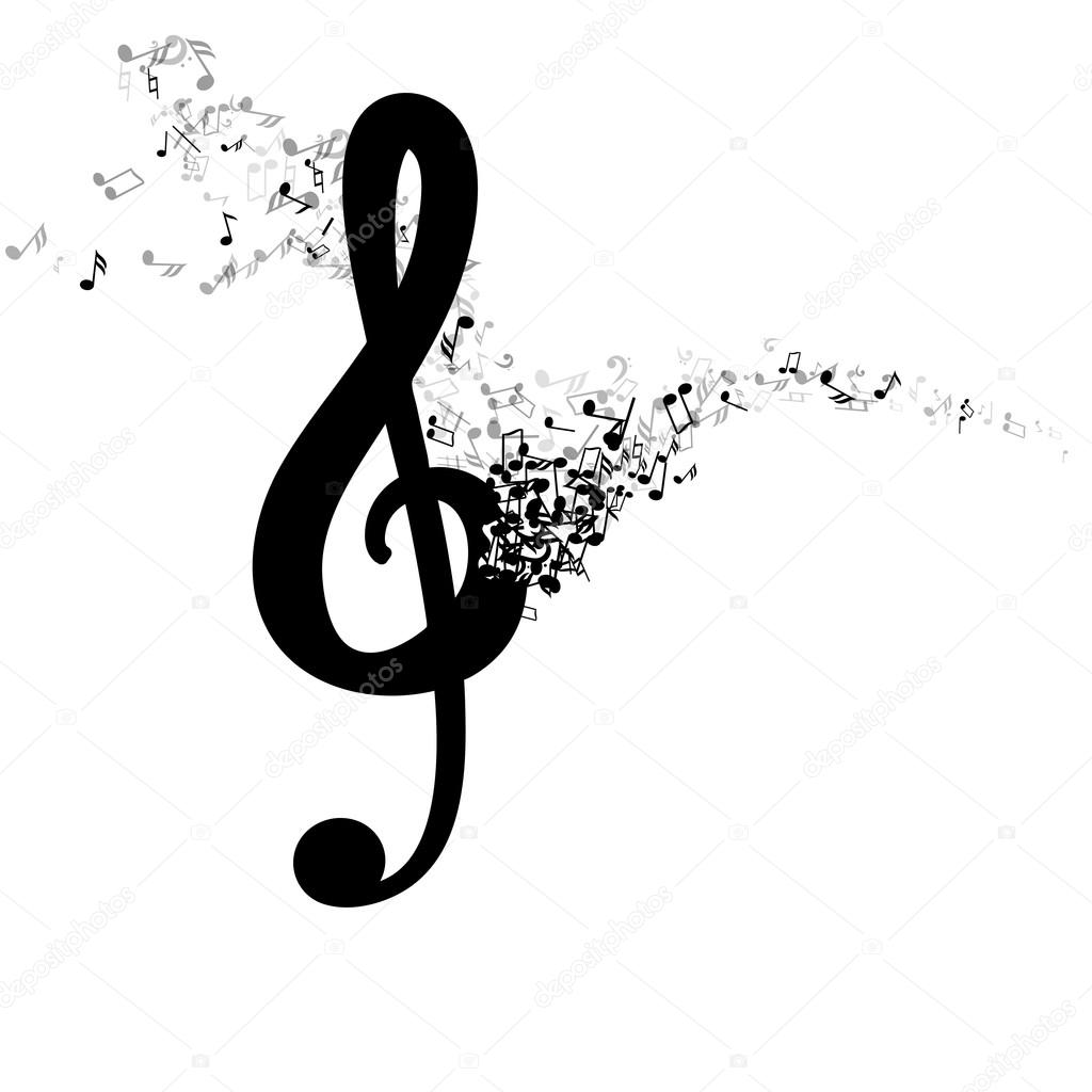 Clave de sol y notas — Vector de stock © ajjjgul #46621589