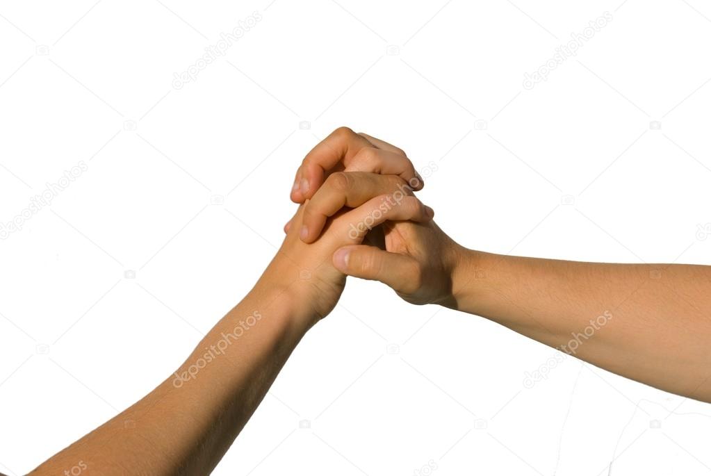 Two hands holding each other Stock Photo by ©Nelosa 16895517
