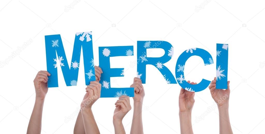 Handen met blauwe merci ⬇ Stockfoto, rechtenvrije foto door © Nelosa ...