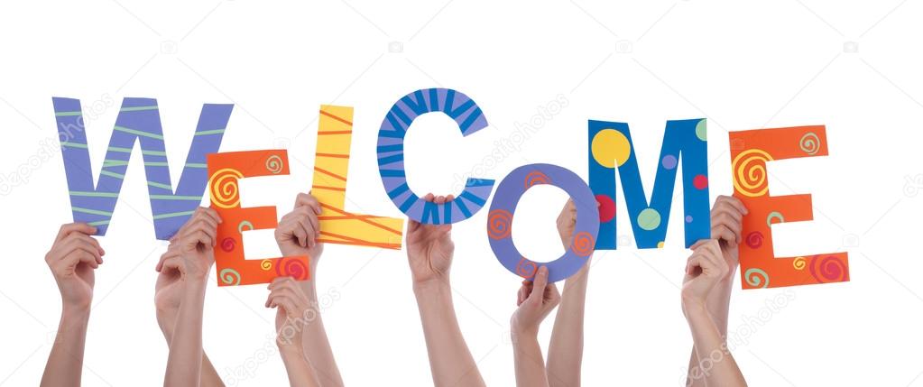 Hands Holding Welcome — Stock Photo © Nelosa #36949505