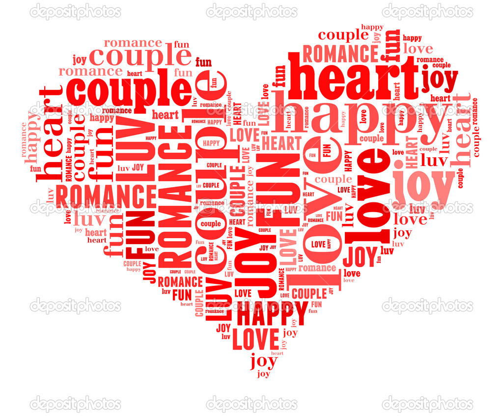 Wordle of LOVE in shape of HEART — Stock Photo © shahril #23870377