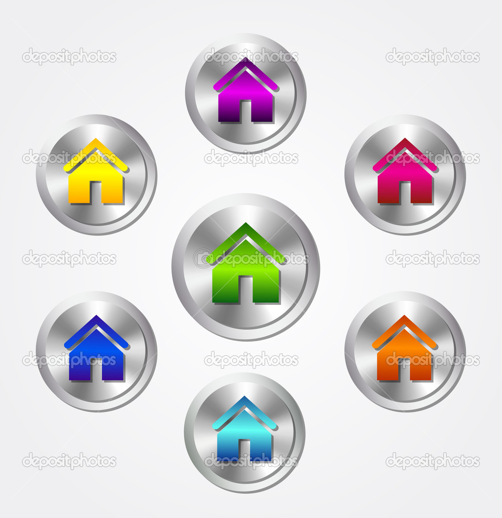 Vector home icons Stock Vector by ©YasnaTenDP #17131543