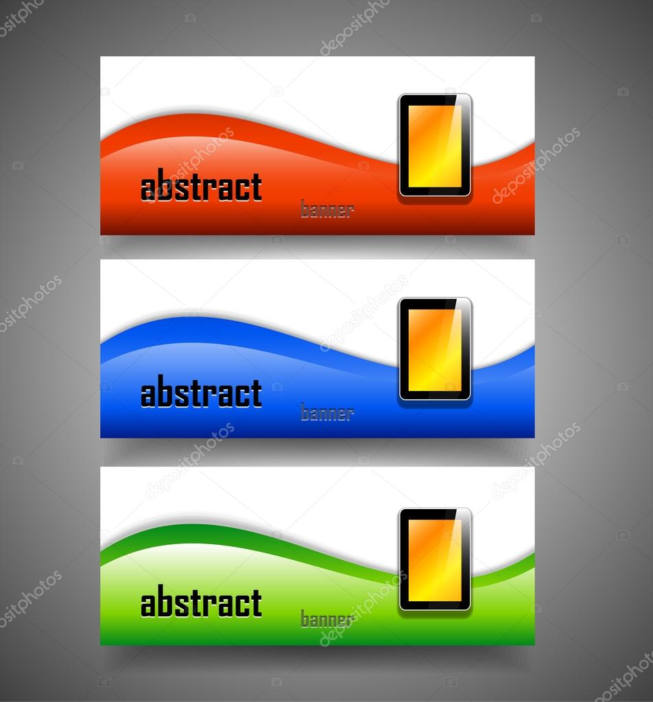 Vector wave banner with tablet pc Stock Vector Image by ©YasnaTenDP ...