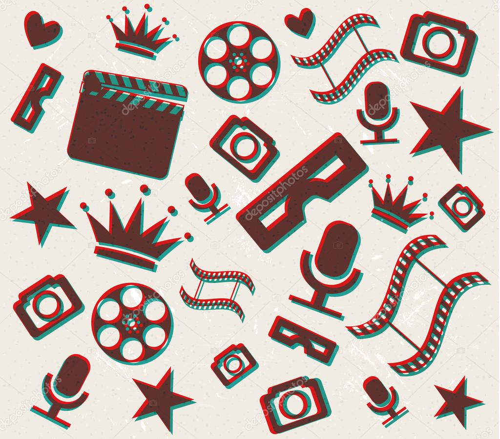 Retro 3d cinema background Stock Vector Image by ©YasnaTenDP #29227431