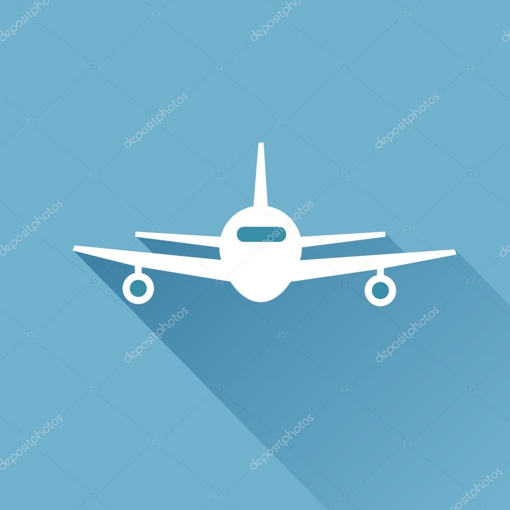 Flat long shadow air plane — Stock Vector © YasnaTenDP #43404907