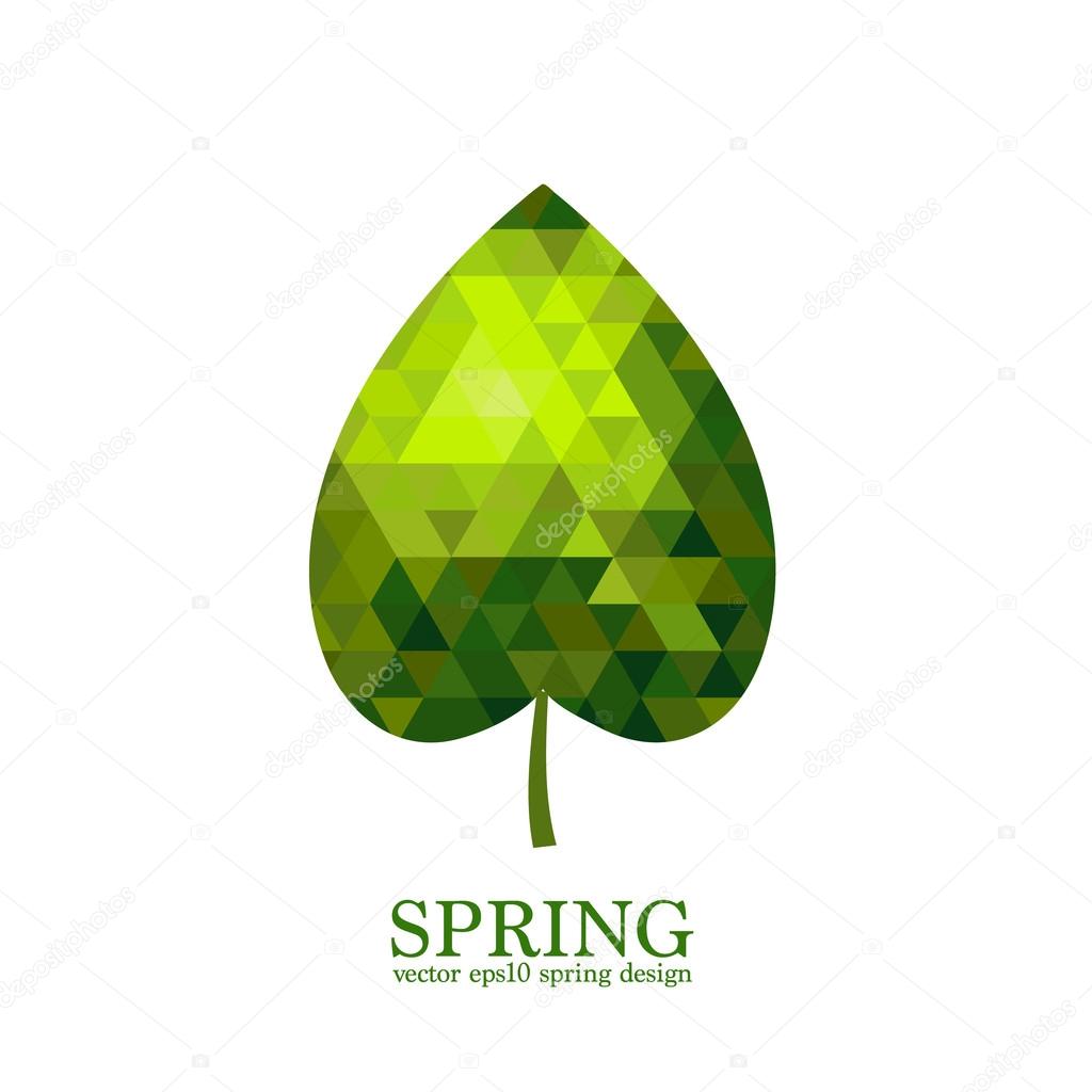 Green mosaic vector leaf Stock Illustration by ©YasnaTenDP #43888601