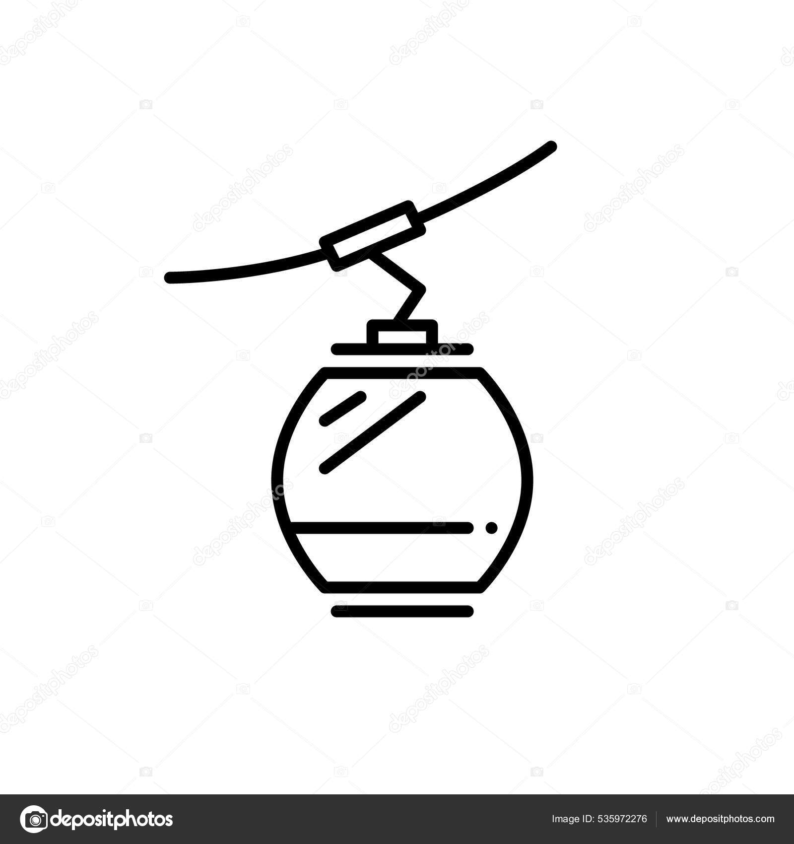 Mountain cable car icon. Pixel perfect, editable stroke Stock Vector by ...