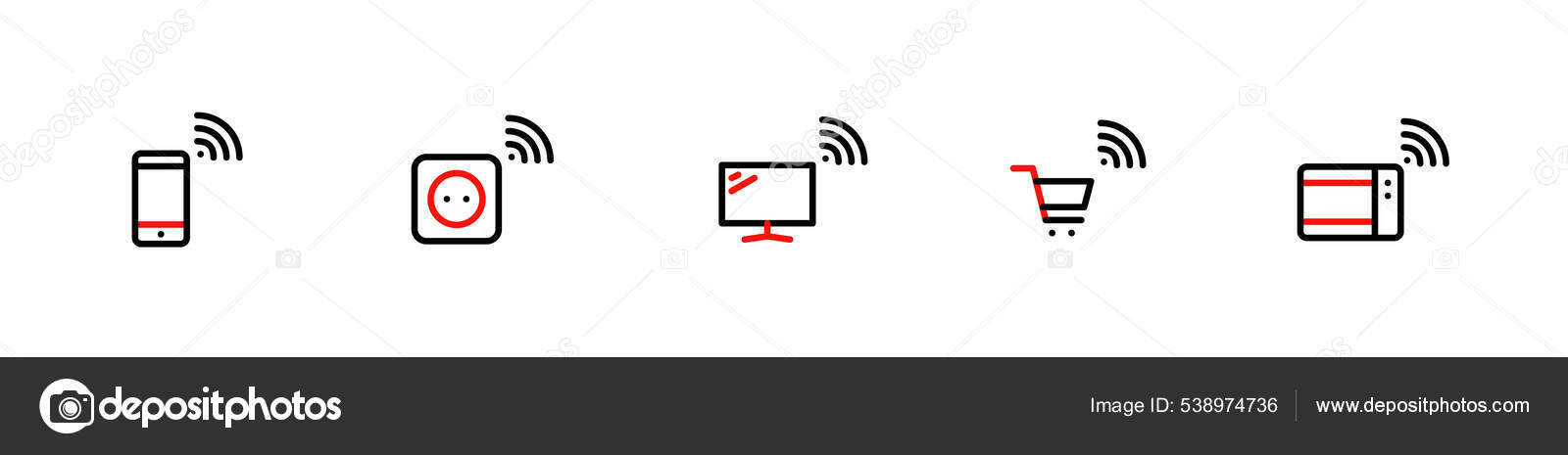 Internet of things. Smart wireless connection devices. Phone, electric ...