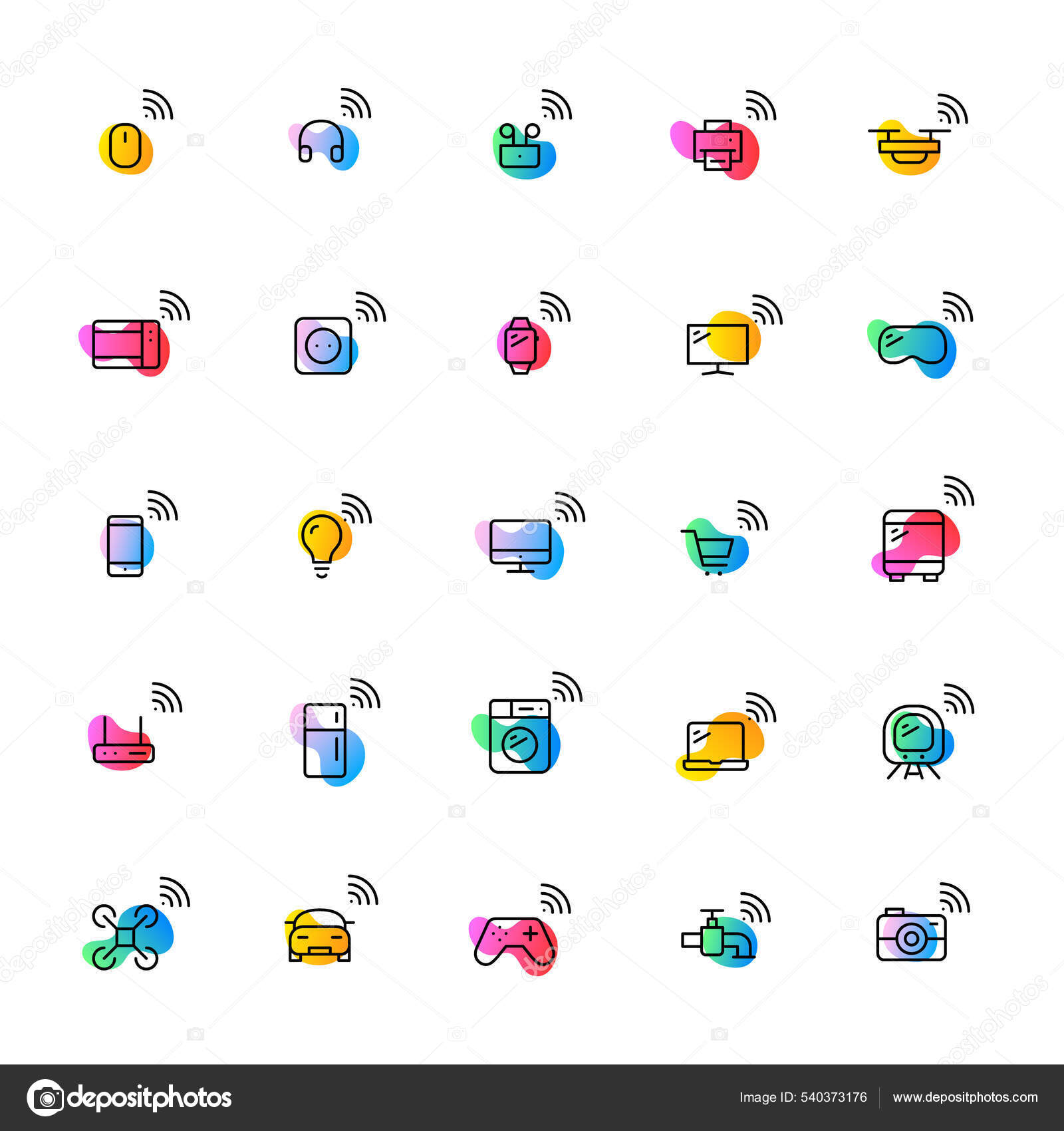 Internet of things. Smart devices with wireless connections. 25 ...