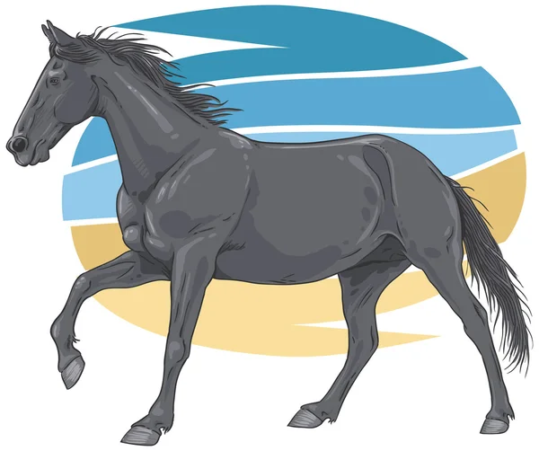 Prancing white horse — Stock Vector © skvortsova #37549299