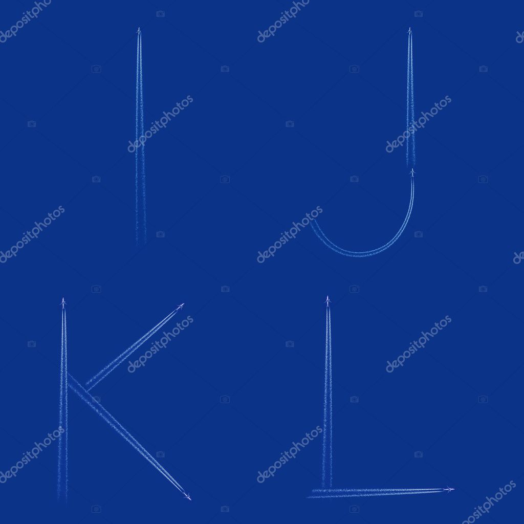 Plane line alphabet — Stock Photo © studio023 #26103145