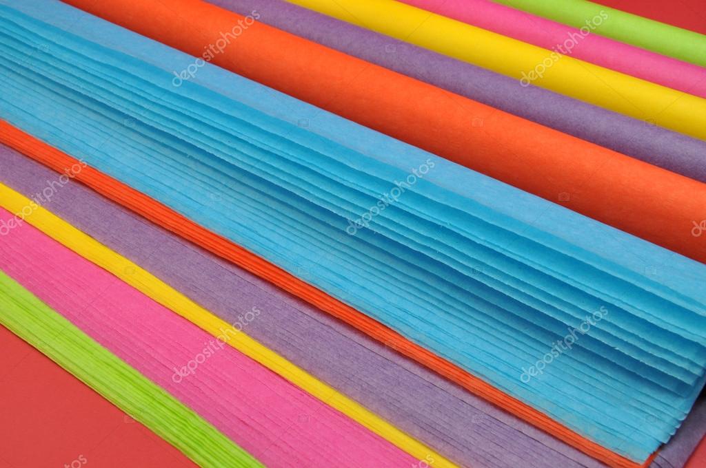 Rolls of rainbow color tissue wrapping paper. Stock Photo by ©amarosy ...