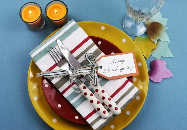 Thanksgiving individual dining table place setting Stock Photo by ...