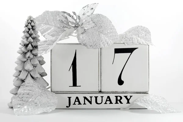 Vintage retro save the date white wood block calendar for individual ...