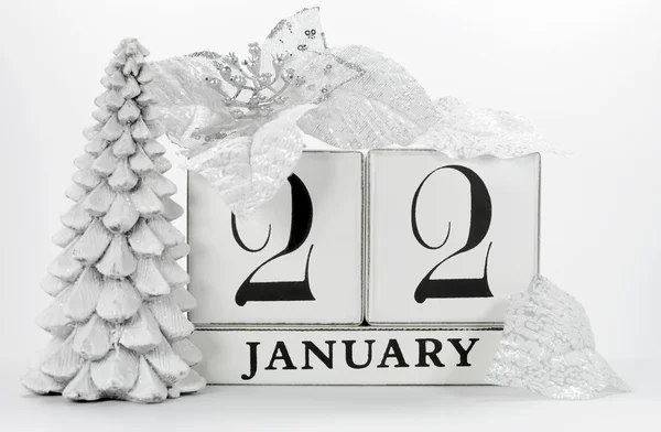 Save the date vintage shabby chic calendar for January 12 — Stock Photo ...