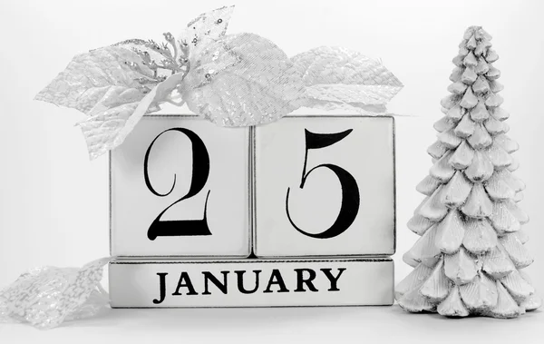 Vintage retro save the date white wood block calendar for individual ...