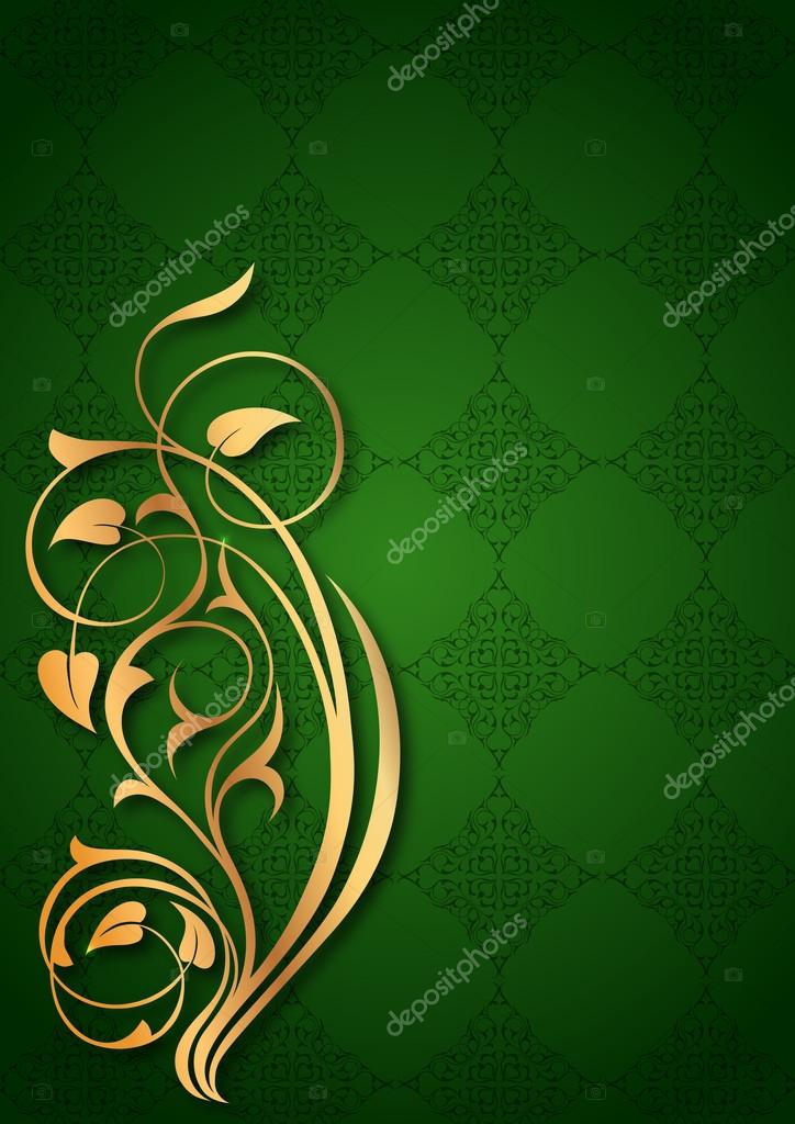 Green color gold patterns Stock Vector Image by ©topcu #26954615