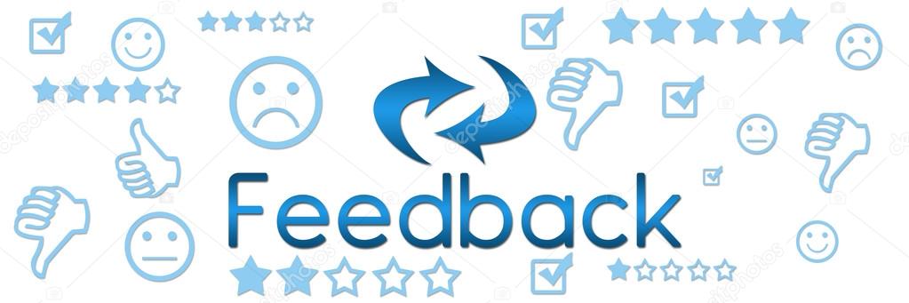 Feedback header with keywords - Blue — Stock Photo © ileezhun #23382734