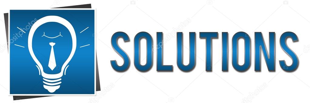 Solutions Banner Bulb Blue — Stock Photo © ileezhun #30298143