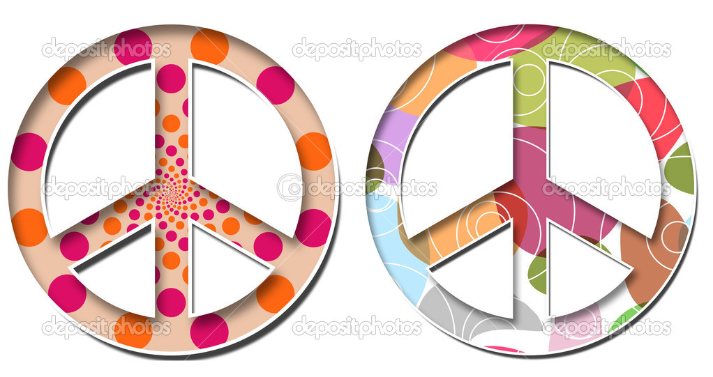 Neon Colored Peace Signs Backgrounds