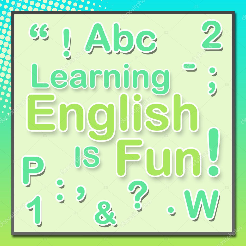 English is Fun Turquoise Green — Stock Photo © ileezhun #46501679