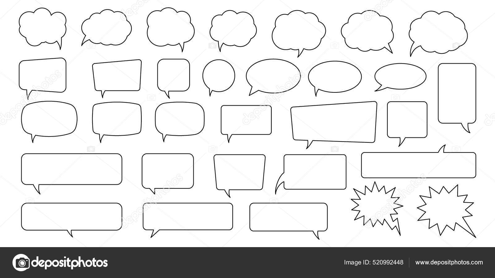 Bolha Fala Balão Fala Ícone Vetor Arte Linha Bolha Bate Vetor de ...