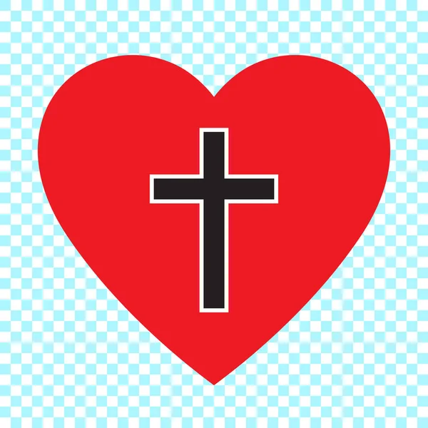 Corazón Con Cruz En El Interior Clipart